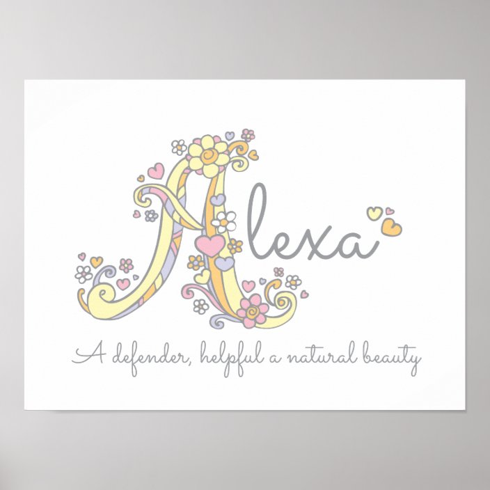 A monogram art Alexa girls name meaning poster | Zazzle.com