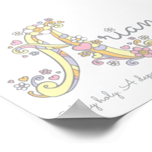 A monogram art Arianna girls name meaning poster | Zazzle