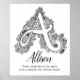 A monogram tangle art Allison name meaning Poster | Zazzle