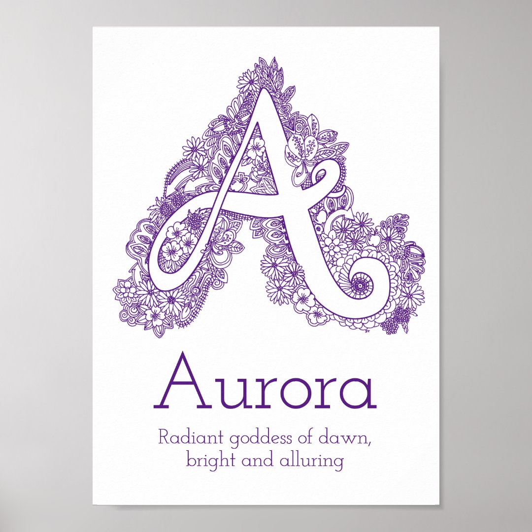 A monogram tangle art Aurora name meaning Poster | Zazzle