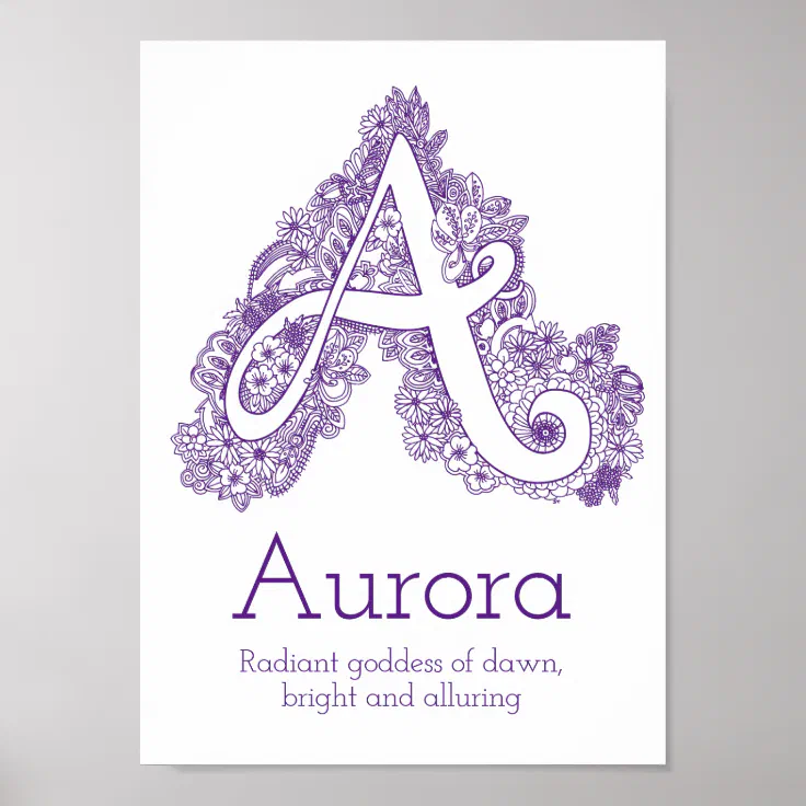A monogram tangle art Aurora name meaning Poster | Zazzle
