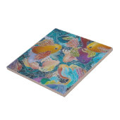 A MOSAIC KOI FISH POND CERAMIC TILE | Zazzle