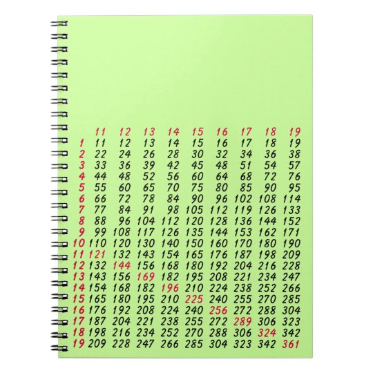 a multiplication table for math notebook | Zazzle.com