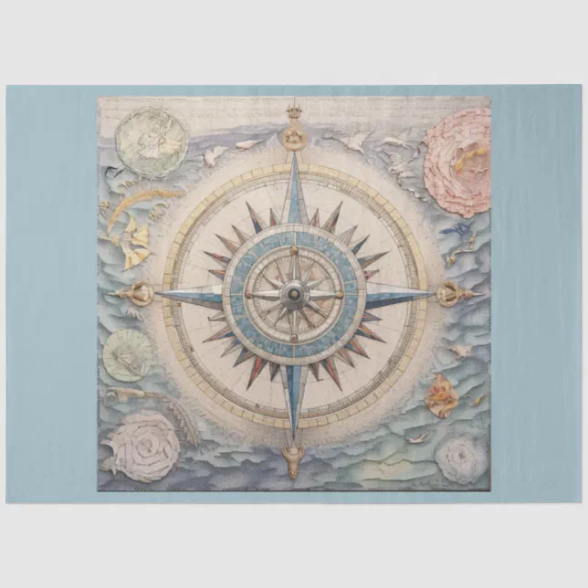 A Nautical Compass Series Design 11 Tissue Paper | Zazzle