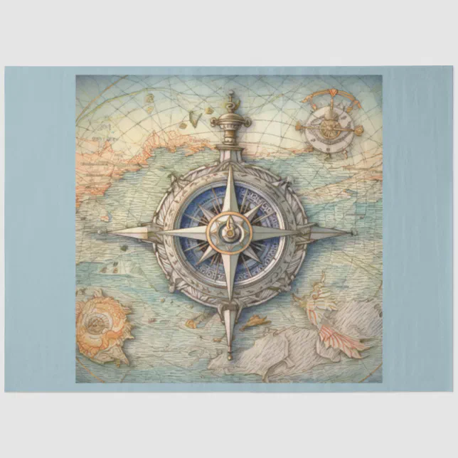 A Nautical Compass Series Design 9 Tissue Paper | Zazzle
