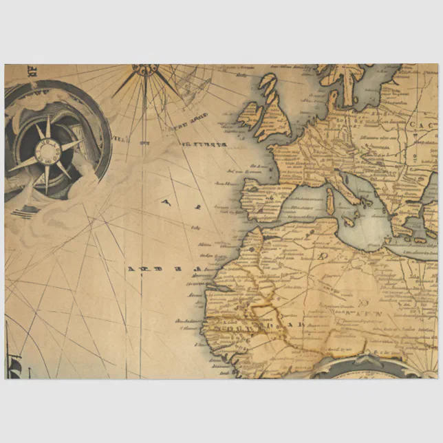 A Nautical Map Series Design 6 Tissue Paper | Zazzle