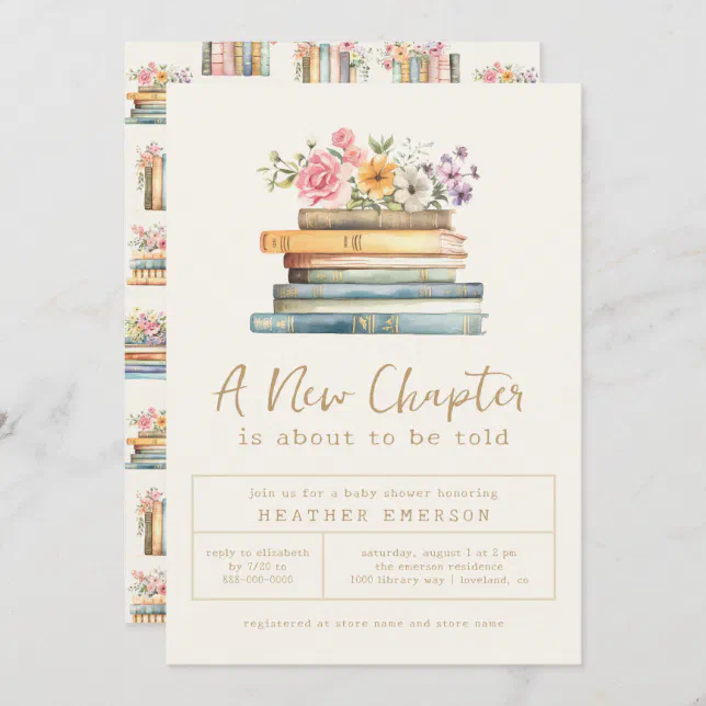 A New Chapter Baby Shower Invitation | Zazzle