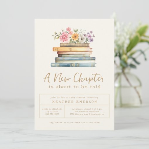A New Chapter Baby Shower Invitation | Zazzle
