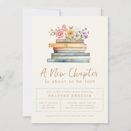 A New Chapter Baby Shower Invitation | Zazzle