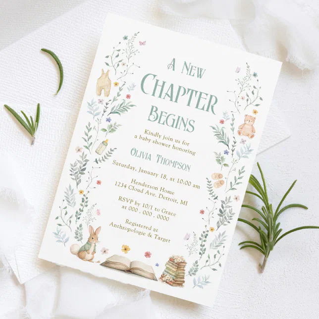 A New Chapter Baby Shower Invitation | Zazzle