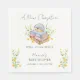 A New Chapter Begins Floral Hedgehog Baby Shower Napkins | Zazzle