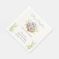A New Chapter Begins Floral Hedgehog Baby Shower Napkins | Zazzle
