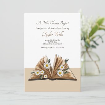 A New Chapter Begins Graduation Party Invitation | Zazzle