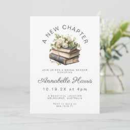 A New Chapter Bridal Shower Floral Invitation | Zazzle