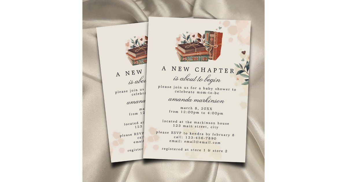 A New Chapter Is About to Begin Baby Shower Invitation | Zazzle
