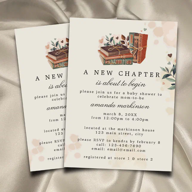 A New Chapter Is About to Begin Baby Shower Invitation | Zazzle