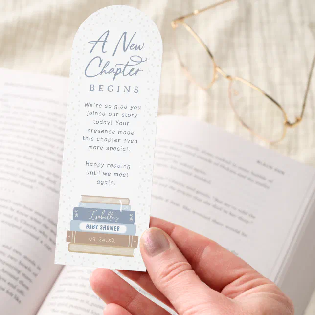 A New Chapter Storybook Baby Shower Bookmark Favor | Zazzle
