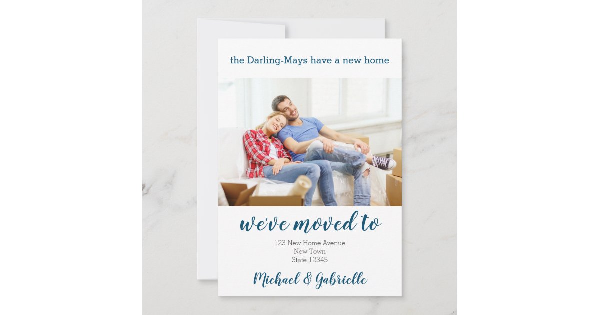A New Home Custom Photo We've Moved To New Address Announcement ...