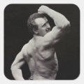 A New Pose by StrongMen Eugen Sandow Bodybuilding Square Sticker | Zazzle