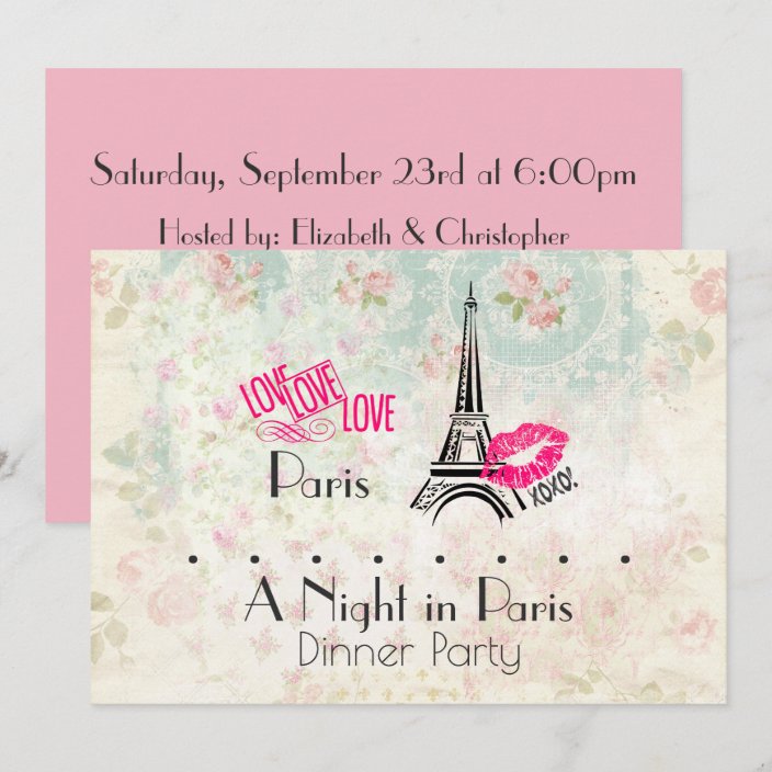 A Night in Paris Dinner Party Invitation | Zazzle.com