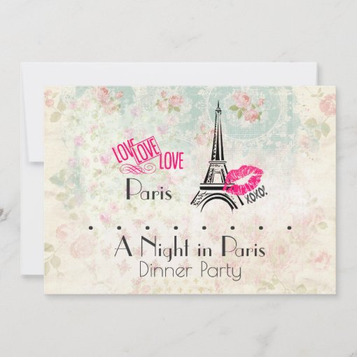 A Night in Paris Dinner Party Invitation | Zazzle