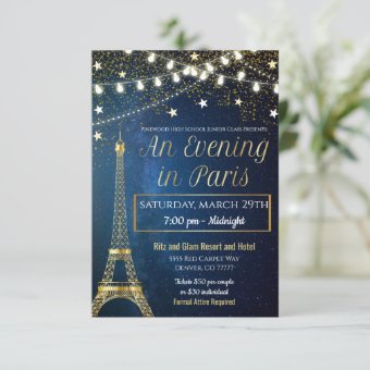 A Night in Paris Prom Invitation | Zazzle