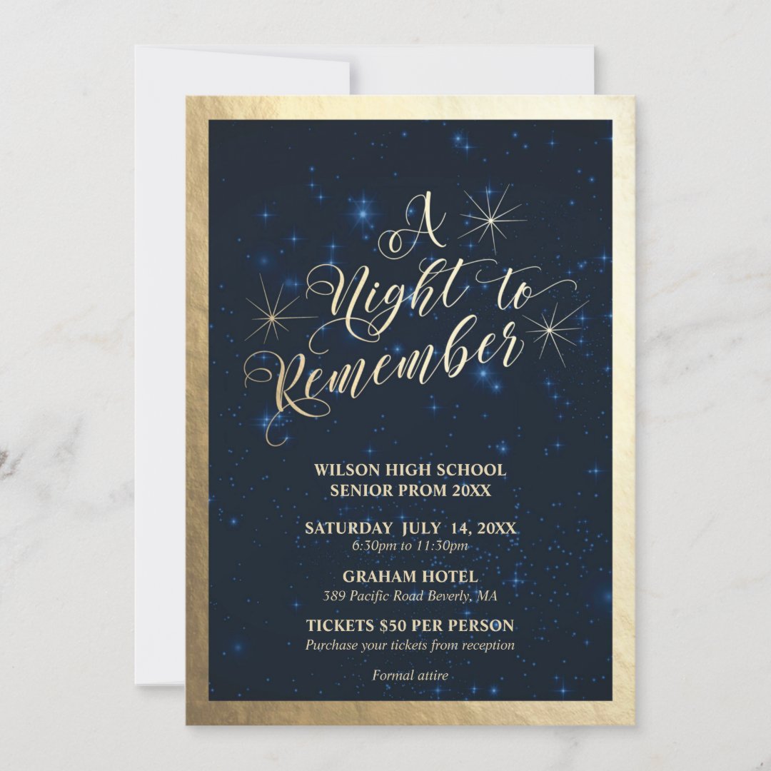 A Night to Remember Prom Invitation | Zazzle