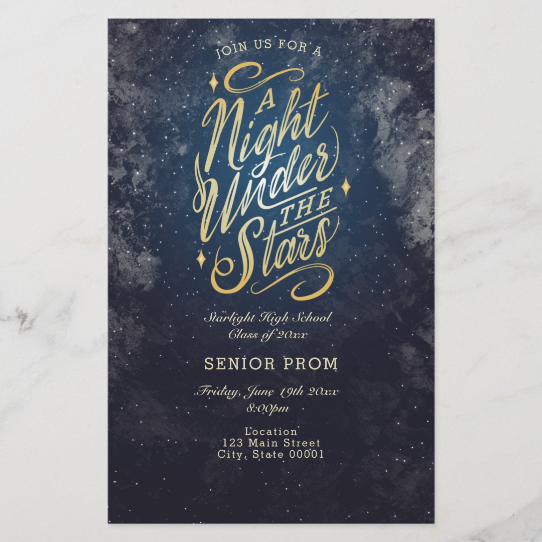 A Night Under the Stars Event Flyer Invitation | Zazzle