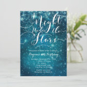 A NIGHT UNDER THE STARS Starry Light Blue Sky Invitation | Zazzle