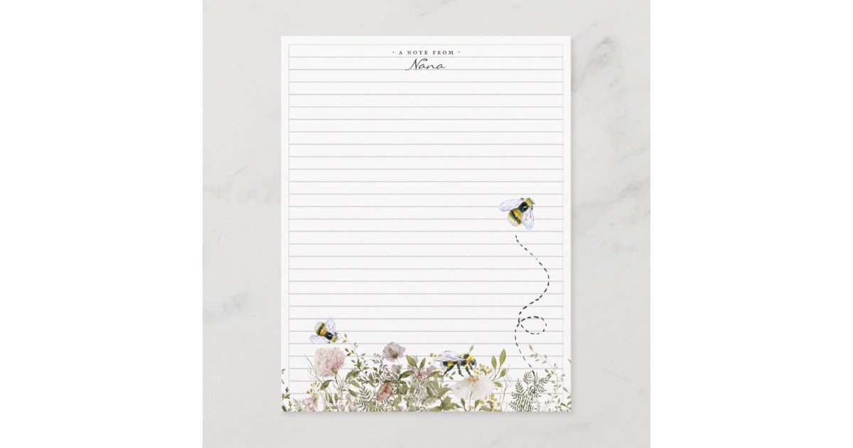 A Note From Grandma | Monogram Stationery Enclosure Card | Zazzle