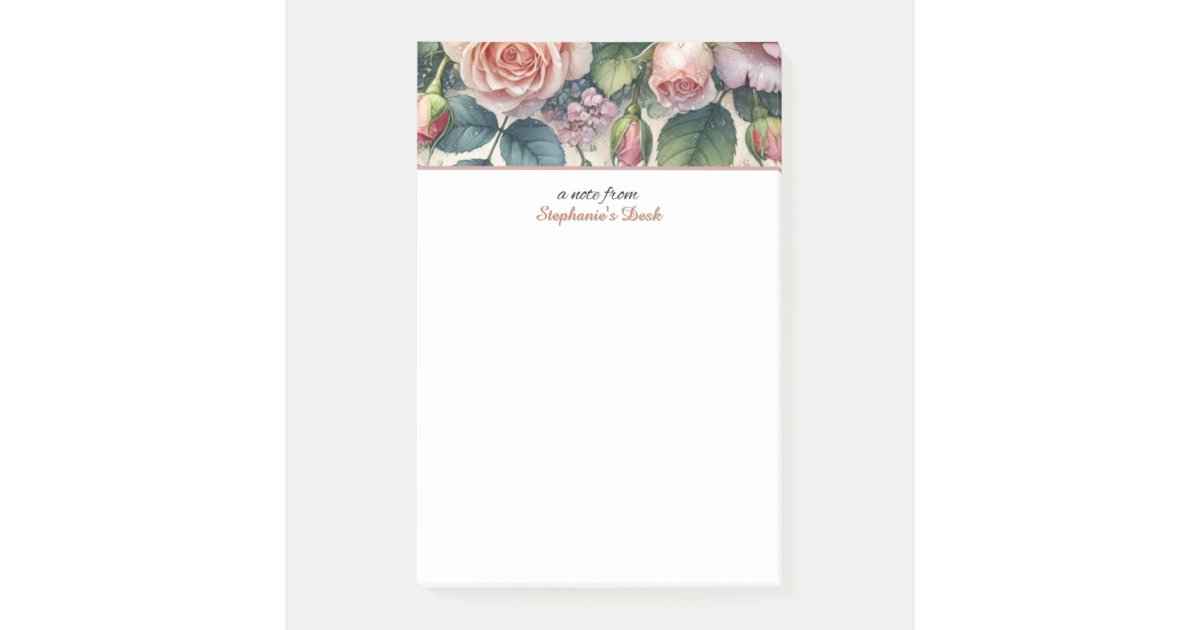 A Note From Personalized Desk Roses Notepad | Zazzle