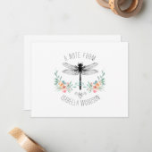 A Note From Rustic Dragonfly Floral Note Card | Zazzle