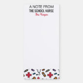 A Note From School Nurse Medical Magnetic Notepad | Zazzle