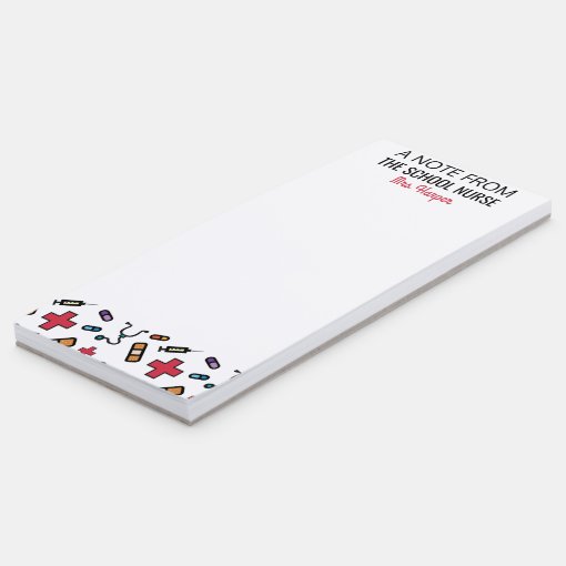 A Note From School Nurse Medical Magnetic Notepad | Zazzle