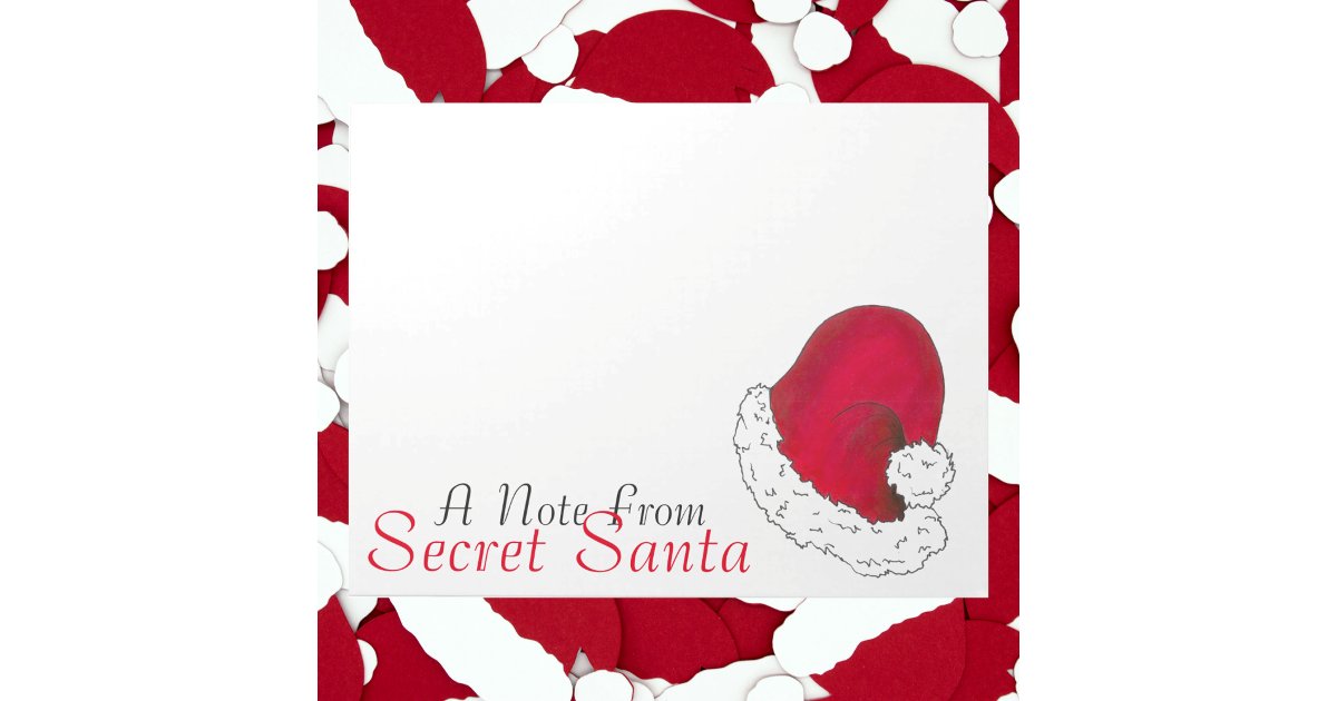 A Note From Secret Santa Claus Merry Christmas Red | Zazzle