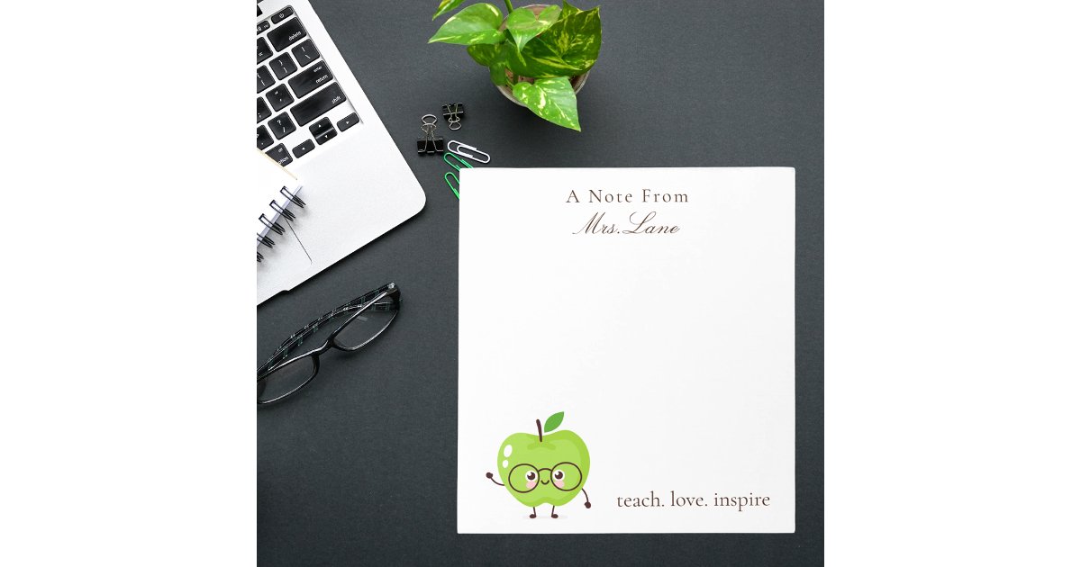 A Note From Teacher Appreciation Cute Notepad | Zazzle