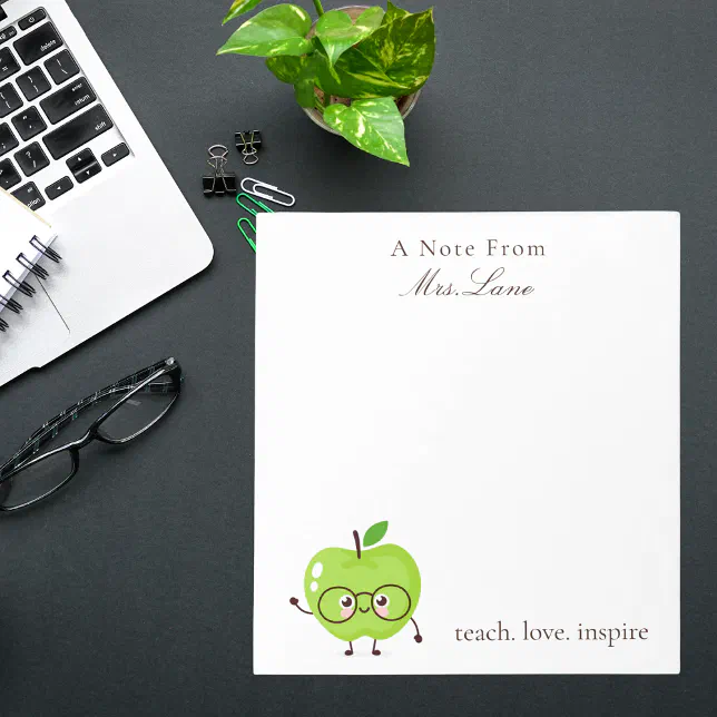 A Note From Teacher Appreciation Cute Notepad | Zazzle