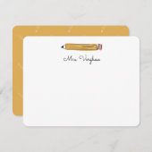 A Note From Teacher Pencil Note Cards | Zazzle