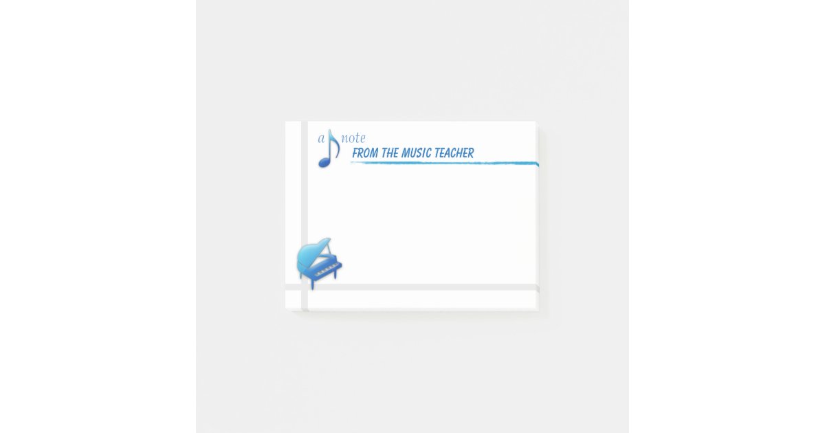 A Note from the Music Teacher (sticky notes) | Zazzle