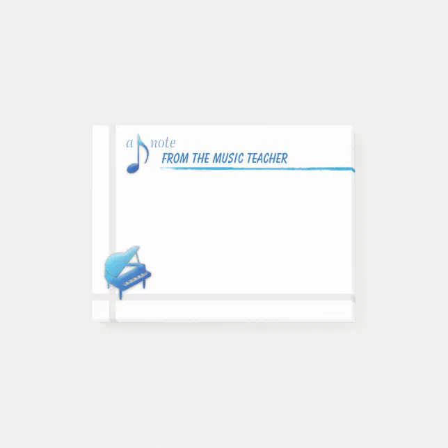 A Note from the Music Teacher (sticky notes) | Zazzle