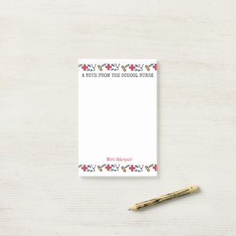 A Note From The School Nurse Personalized Cute | Zazzle