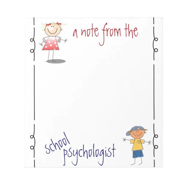 A Note from the School Psychologist (notepad) | Zazzle