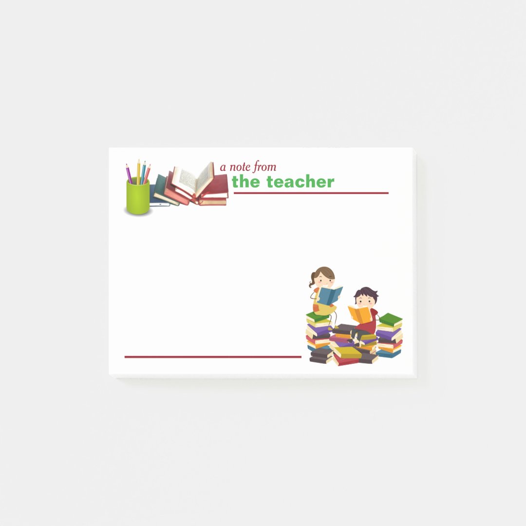 A Note from the Teacher Post-it Notes | Zazzle