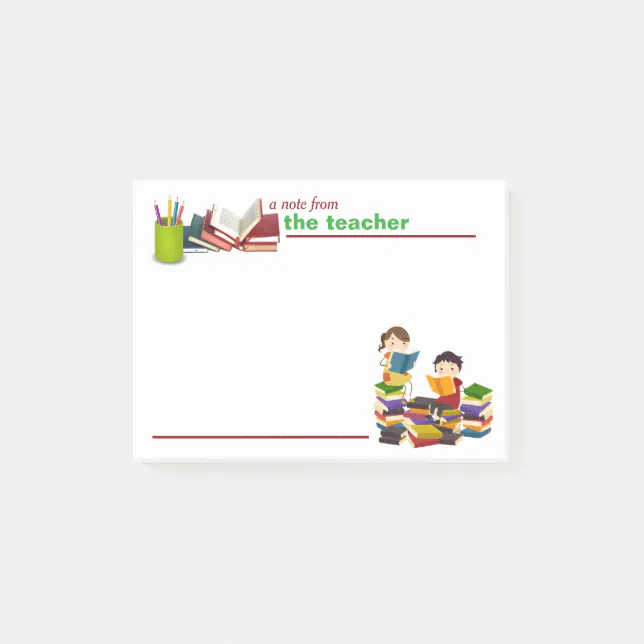 A Note from the Teacher Post-it Notes | Zazzle
