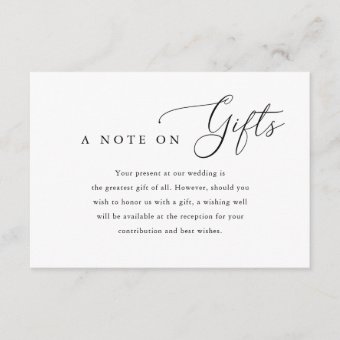 A Note On Gifts Card | Elegant Wishing Well | Zazzle