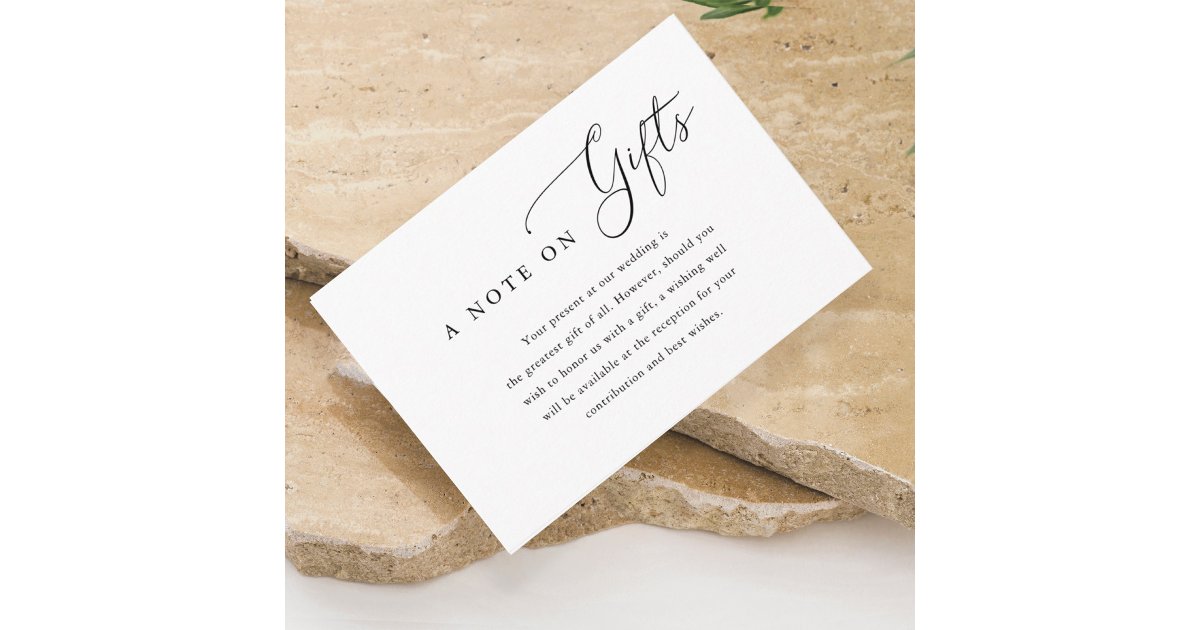 A Note On Gifts Card | Elegant Wishing Well | Zazzle