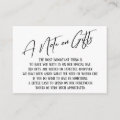 A Note on Gifts Modern Handwriting Wedding Enclosure Card | Zazzle
