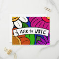 A Note to VOTE flowers Invitation Postcard | Zazzle