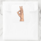 A OK ~ Hand Sign and Gestures a-ok Square Sticker | Zazzle