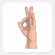 A OK ~ Hand Sign and Gestures a-ok Square Sticker | Zazzle